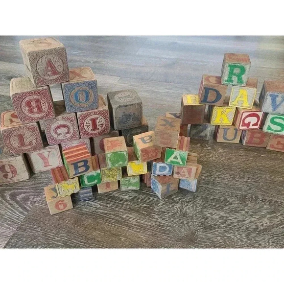 Toys | Vintage Antique Toy Blocks Set | Poshmark